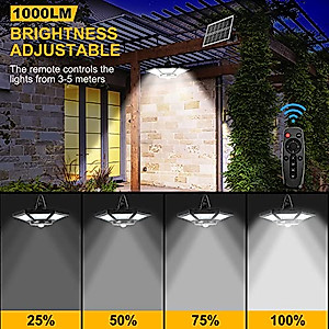 Degruand Solar Shed Lights Outdoor & Indoor Portable Pendant Lights with Motion Sensor,4 Light Modes,1000LM 180 LED 16.4ft Cable for Chicken Coop Yard Garden Gazebo Patio Shed (Cool White)