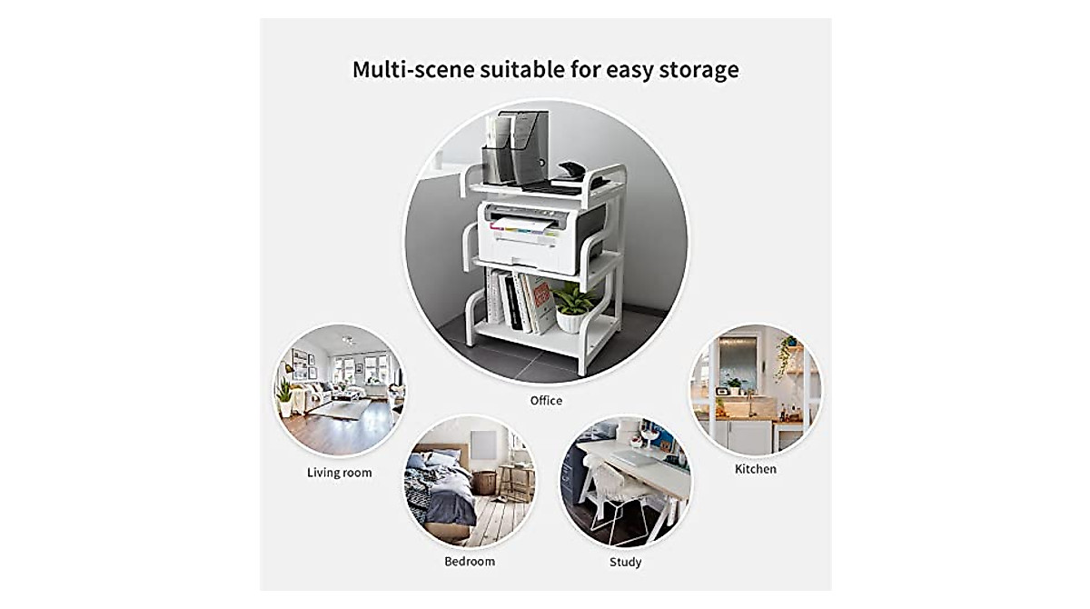 Natwind 3-Tier Movable Printer Stand & Storage Cart
