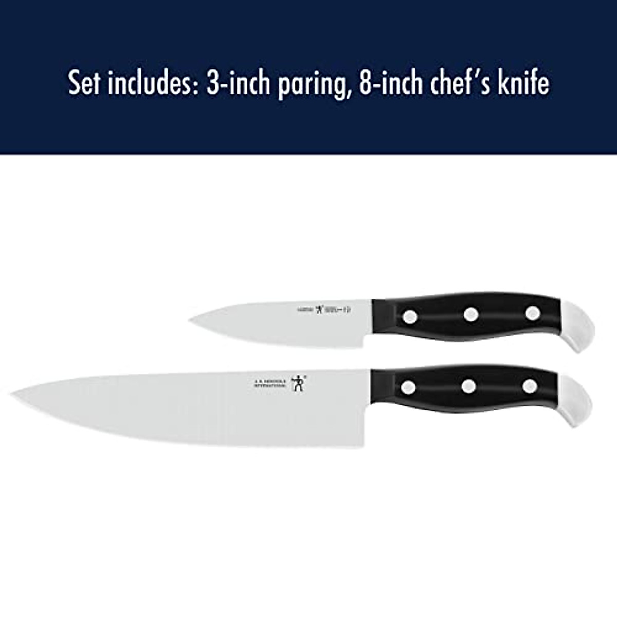 HENCKELS Statement Razor-Sharp 2-pc Chef Knife Set, German Engineered Informed by 100+ Years of Mastery, Black/Stainless Steel