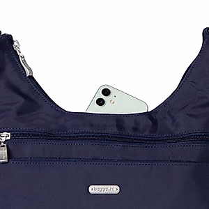 Baggallini Essential Hobo Crossbody Bag for Women - Built-in RFID Card Holder - Hobo Travel Bag with Luggage Sleeve