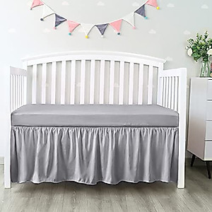 Waterproof Crib Mattress Protector & Crib Skirt [Light Grey]