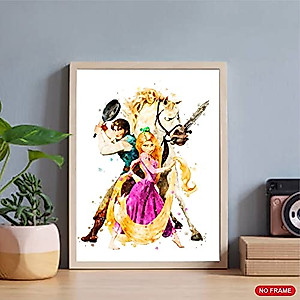 PurpleheARTs | Princess Wall Art Poster Prints | Princess Wall Art | Set of 8 UNFRAMED (8'' x 10'') | Posters for Girls Room | Princess Room Decor