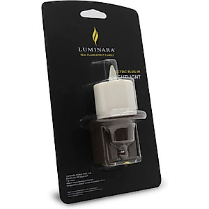 Luminara Flameless Candle Nightlight - Patented Flickering Real-Flame Effect Technology Mimics Real Candle - Plugs into Outlet - Dusk to Dawn Sensor Auto Switch On/Off - Safe for Families Kids Pets