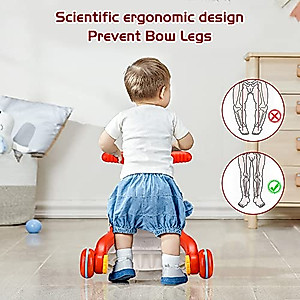 Boqi Sit-to-Stand Learning Walker 2 in 1 Baby Push Walker with Educational Activity Center, Learning Toys for Infant Toddlers Boys and Girls