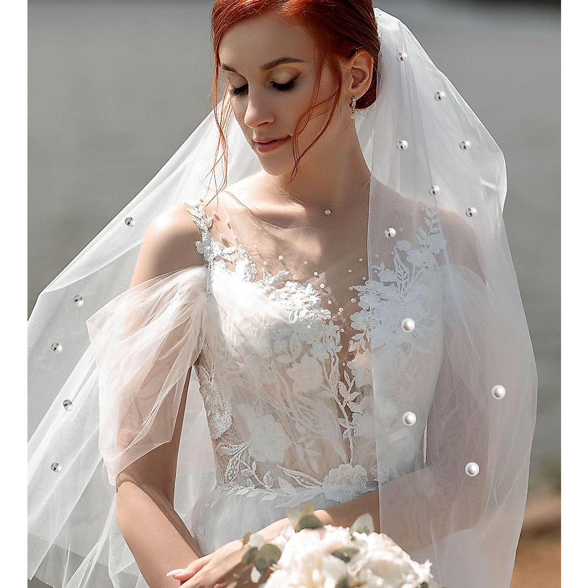 Toeloioh 14 Set Wedding Veil Weights Magnetic Pearls, Pearl Magnet for Wedding Dress Decoration, Double-sided Artificial Pearl Magnetic Button