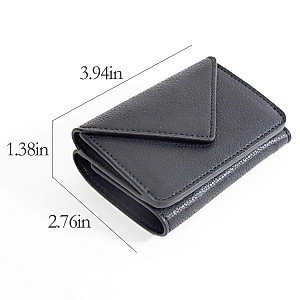 MALTA Genuine Leather Trifold Mini Wallet for women Coin Purse Card Holder Compact - Grey