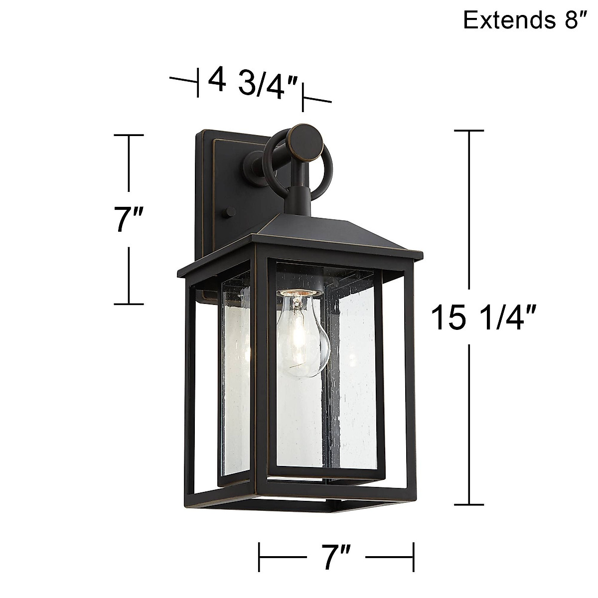 John Timberland Califa Mission Modern Outdoor Wall Light Fixture Brown Bronze Metal 15 1/4" Textured Clear Glass for Exterior House Porch Patio Outside Deck Garage Yard Front Door Garden Home