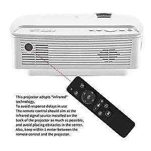 Laptop WiFi Projector Computer Portable Projector 1080P 7500L Video Movie Outdoor Home Cinema HDMI Multimedia 120" Keystone Correction Compatible with Smartphone EXCEL PPT iOS Android （White）