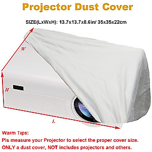 Skyour Projector Dust Cover Nylon Stretchy Outdoor Movie Video Projector Covers for Ceiling Mounted Universal Projectors Storage Bag Case Protective Covers (1PCS-White)