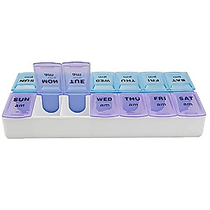 (TM) Weekly 7-Day AM and PM Travel Pill Container Medicine Box with 14 Compartments Home Supplies Organizers and Storage