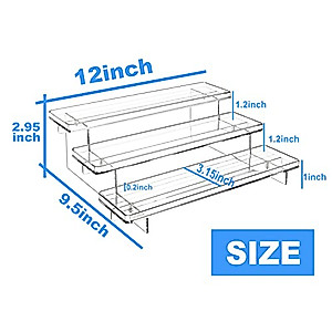 BodiCal 3-Tier Spice Rack Organizer for Cabinet- Spice Rack Seasoning Organizer, Tiered Medicine Cabinet Organizer, Kitchen Pantry Organization and Storage- 2 Pack/Clear
