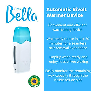 Depil Bella Bundle Kit Waxing Roller, 1 Roll on Honey and propolis + 3 Roll on Black Depilatory Wax Hair removal for Women and men, Sensitive hair, At Home and professional Waxing, Brazilian Bikini, L