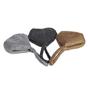 ele ELEOPTION Women Purse Women's Evening Bag Full Rhinestones Wedding Purse, Silver for 4.7 inch phone