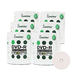 Smartbuy 600-disc 4.7gb/120min 16x DVD-R White Inkjet Hub Printable Blank Data Recordable Media Disc
