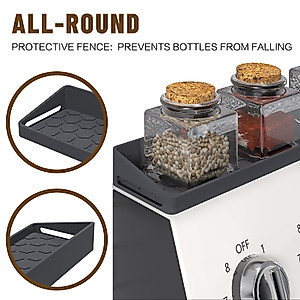 KILOW Dreacompy Kitchen Stove Top Shelf, Magnetic Installation Stovetop Oven Organization Shelf, 30 Inch Silicone Material, Easy to Clean, Spice Storage Organizer (Grey)