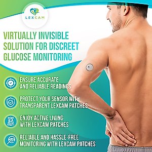 Lexcam Adhesive Freestyle Libre 3 Only Sensor Covers – Pack of 20 Patches, Waterproof, Transparent Cover w/Hole in Middle for Continuous Glucose Monitoring Device, Sensor is NOT Included
