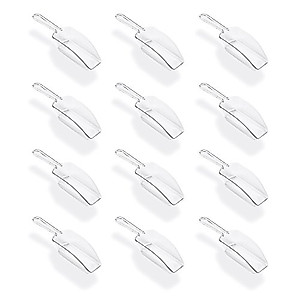 Super Z Outlet 5.5" Mini Acrylic Plastic Kitchen Scoops for Weddings, Candy Dessert Buffet, Ice Cream, Protein Powders, Coffee, Tea (Clear)