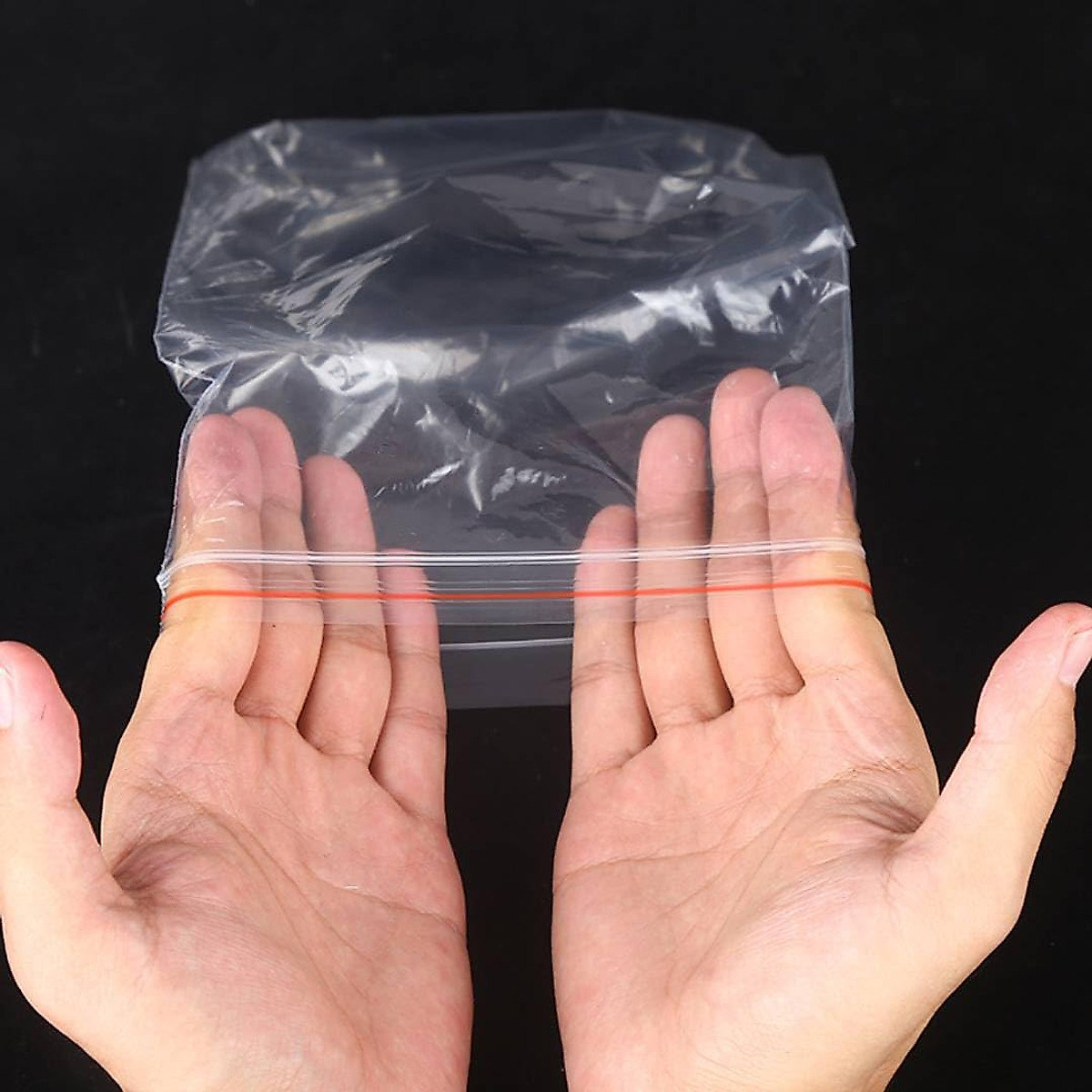 QANYEGN 3 Sizes Zip Lock Clear Plastic Bags, 100Pcs Reusable Ziplock bags, Food Grade PE Material for Candy, Nuts (10 × 15CM)