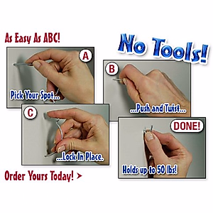 Monkey Hooks Picture Hangers Home and Office Pack, Gorilla Hook, Drywall Hooks for Hanging Pictures, Wall Hooks, Picture Hangers, Picture Hanging Kit, 30 pc set