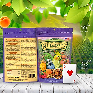 LAFEBER'S Sunny Orchard Nutri-Berries Pet Bird Food, Made with Non-GMO and Human-Grade Ingredients, for Cockatiels Conures Parakeets (Budgies) Lovebirds (Sunny Orchard 10 oz)