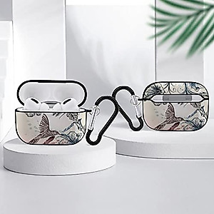 Beautiful Hummingbird Flowers Pattern Airpods Pro Case Bluetooth Fashion Portable Shockproof and Anti-Scratch Headphone Charging Case Protective Case for Airpods Pro with Keychain Chain Gift Unisex