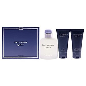 Dolce & Gabbana Light Blue Men 3 Pc Gift Set 4.2oz EDT Spray, 1.6oz After Shave Balm, 1.6oz Shower Gel,P-D7-040-20-HTG-anniek