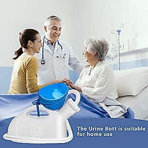 Portable Urinal for Women & Men, OOCOME Urinal Bottle Spill Proof Bedside Urinals 2000ml Travel Camping Urinal Toilet Pee Bottle with Long Hose (White)