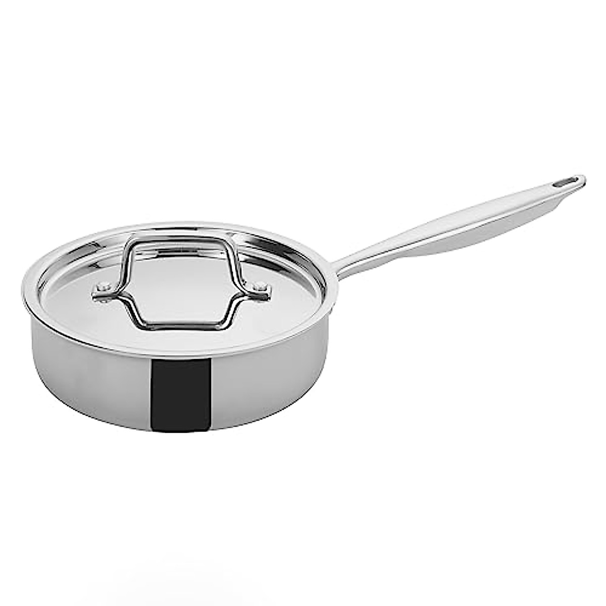 WINCO Tri-Ply Saute Pan, Silver
