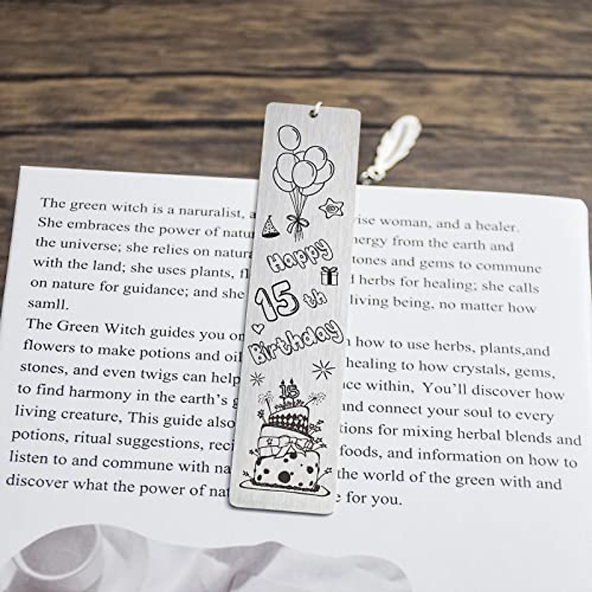 Stainless Steel Bookmark for Book Lover for Kids Girls Women Men Book Marks Happy 15th Birthday Gift