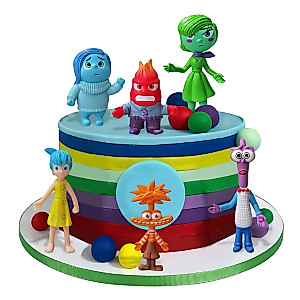 6pcs Insde Out Cake Topper， Insde Out Themed Birthday Party Decorations