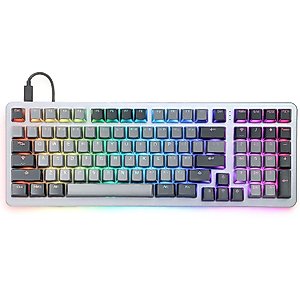 DROP Shift Mechanical Gaming Keyboard — Full-Size 1800 Layout (99 Key), Hotswap Switches, Programmable, Backlit RGB, USB-C, Doubleshot PBT Keycaps, Aluminum, Linear (Gray, Kaihua Speed Silver)