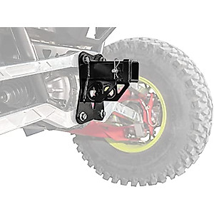 SuperATV Black Rear Receiver Hitch for 2022+ Polaris RZR Pro R/Pro R 4 - Fits Standard 2" Attachments | 3/16" Heavy-Duty Steel | Cotter & Hinge Pins | Access Hole to Change Rear Differential Oil