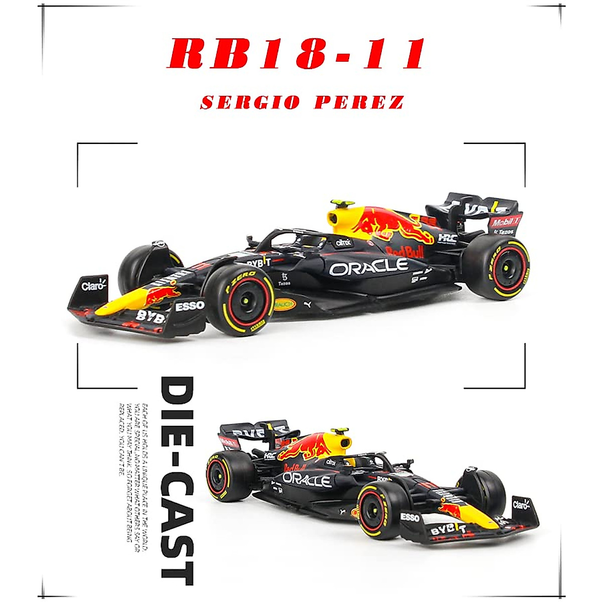 IYASFPFP Bburago 1:43 New 2022 F1 Red Bull Racing RB18 1# Verstappen 11# Perez Special Paint Formula One Alloy Super Toy Car Model (RB18 #11)
