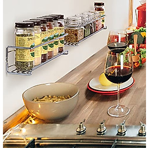 ZICOTO Premium Iron Spice Rack Organizer for Cabinets or Wall Mounts - Space Saving Set of 4 Hanging Racks - Perfect Seasoning Organizer For Your Kitchen Cabinet, Cupboard or Pantry Door
