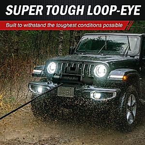 Cainozo Kinetic Recovery Tow Rope,Kinetic Tow Rope Offroad Power Stretch Rope,Heavy-Duty Kinetic Recovery Rope,7/8"×30ft for car Truck ATV UTV SUV