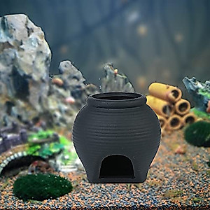 Mairuker Ceramic Jar Aquarium Decoration Fish Shrimp Breeding Cave Fish Tank Ornaments for Betta Fish Amano Shrimp Cichlid to Play,Hide and Rest