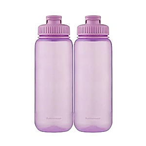 Rubbermaid Essentials 32oz Pink Plastic Water Bottle with Chug and Sip Lid (Pack of 2)