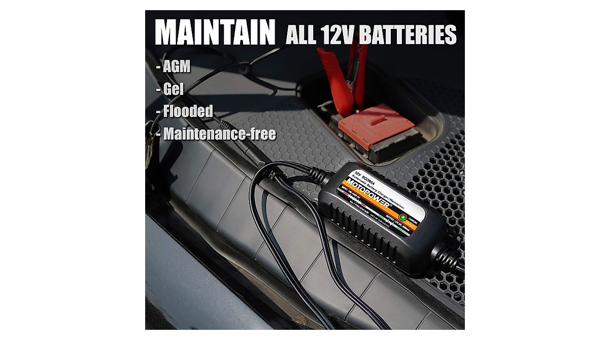 MOTOPOWER 12V 800mA Battery Charger & Maintainer