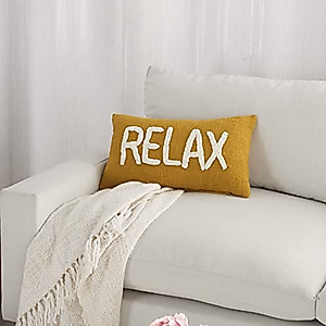 Mina Victory Life Styles Throw Pillow, 12"X21", Mustard
