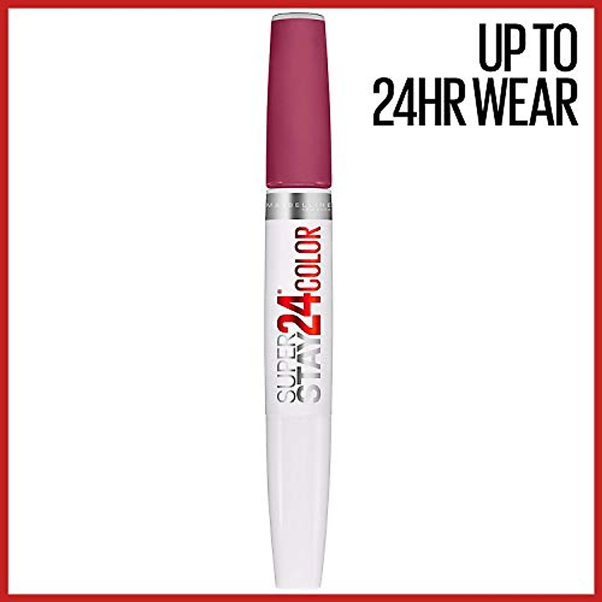Maybelline Super Stay 24, 2-Step Liquid Lipstick Makeup, Long Lasting Highly Pigmented Color with Moisturizing Balm, Relentless Ruby, Ruby Red, 1 Count