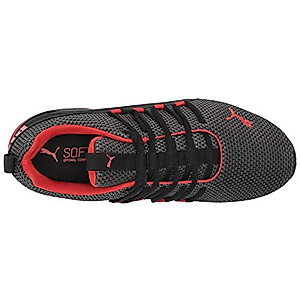 PUMA mens Axelion Running Shoe, Black/High Risk Red, 10.5 US