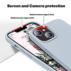 OTOFLY Compatible with iPhone 13 Mini Case,Liquid Silicone Slim Protective Shockproof Phone Case Cover with Anti-Scratch Microfiber Lining, 5.4 inch (Nattier Blue)