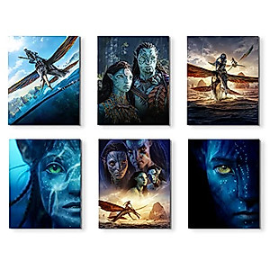 Avatar: The Way of Water 2022 - Set of 6 Promo Movie Poster Prints, (8x10s) Pandora wall art decor of Jake Sully, Neytiri, Kiri, Tonowari, Ronal