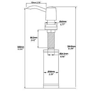 GICASA Soap Dispenser, Dish Soap Dispenser for Kitchen, Built in Kitchen Soap Dispenser Brushed Nickel Hand Soap Dispenser Pump, Liquid Lotion Countertop Soap Dispenser with 320ml Bottle