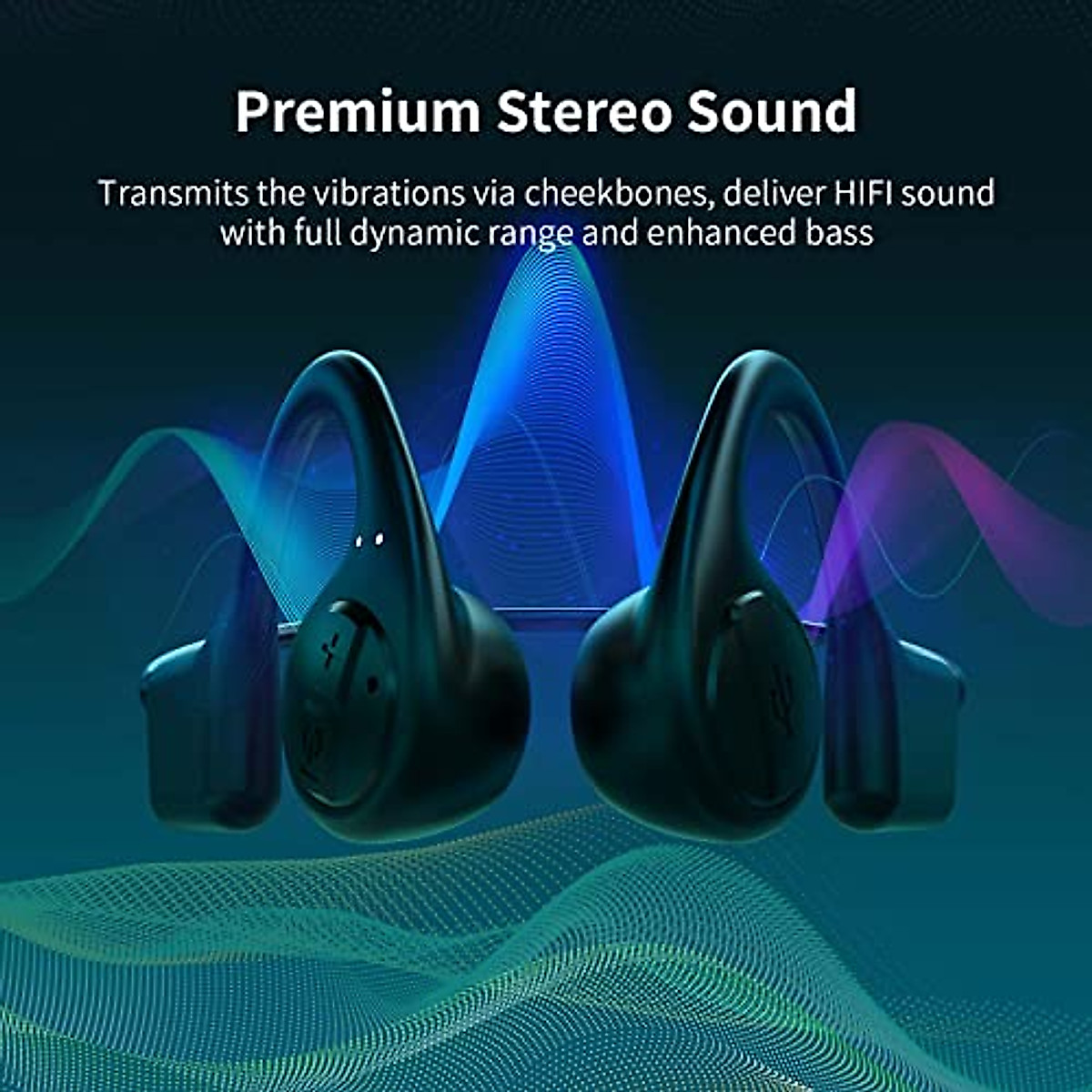 GreatWall Upgraded Bone Conduction Headphones X7, Open-Ear Wireless Bluetooth Headphones with Mic, 12Hrs Playtime, Sweat Resistant Sport Headset for Running, Workout, Gym, Hiking, Cycling, Black