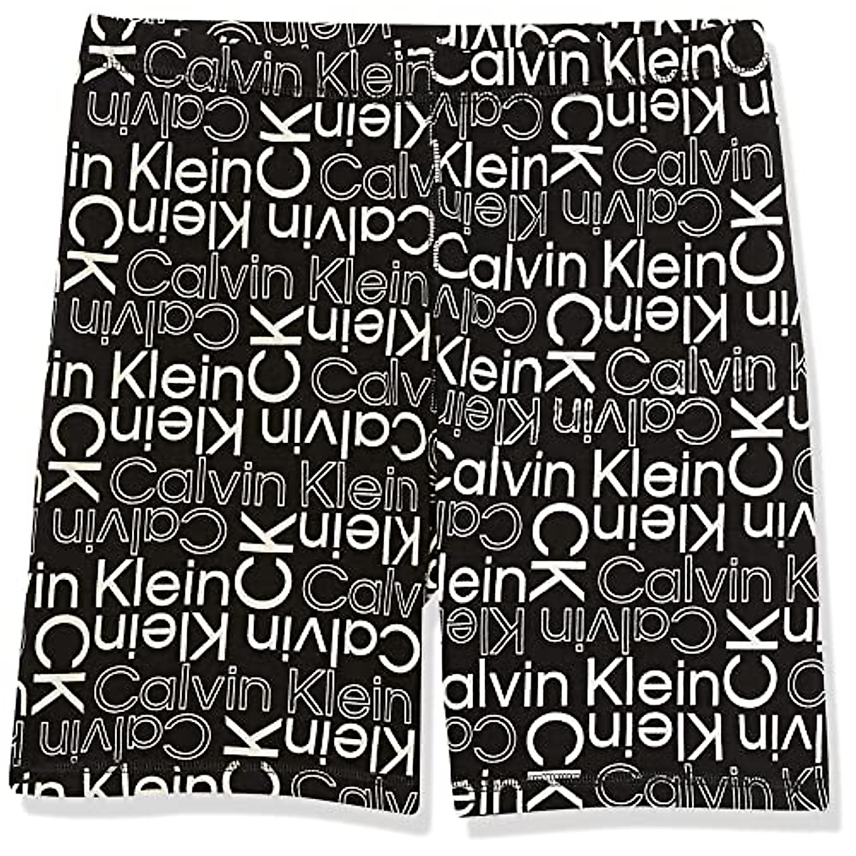 Calvin Klein Girls' Performance Bike Shorts, Soft & Stretchy with Flat Waistband & Snug Fit, Black Logo Toss, 12-14