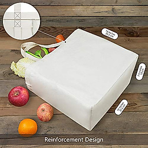 TOPDesign 6-Pack Reusable Grocery Shopping totes, Foldable Canvas Bags