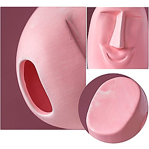 Souleden Statue Face Head Vase Creative Art Ceramic Flower Vase Small Irregular Plant Pots Desktop Expression Planter for Home Abstract Decor Living Room Office Wedding Indoor Outdoor Garden (White C)