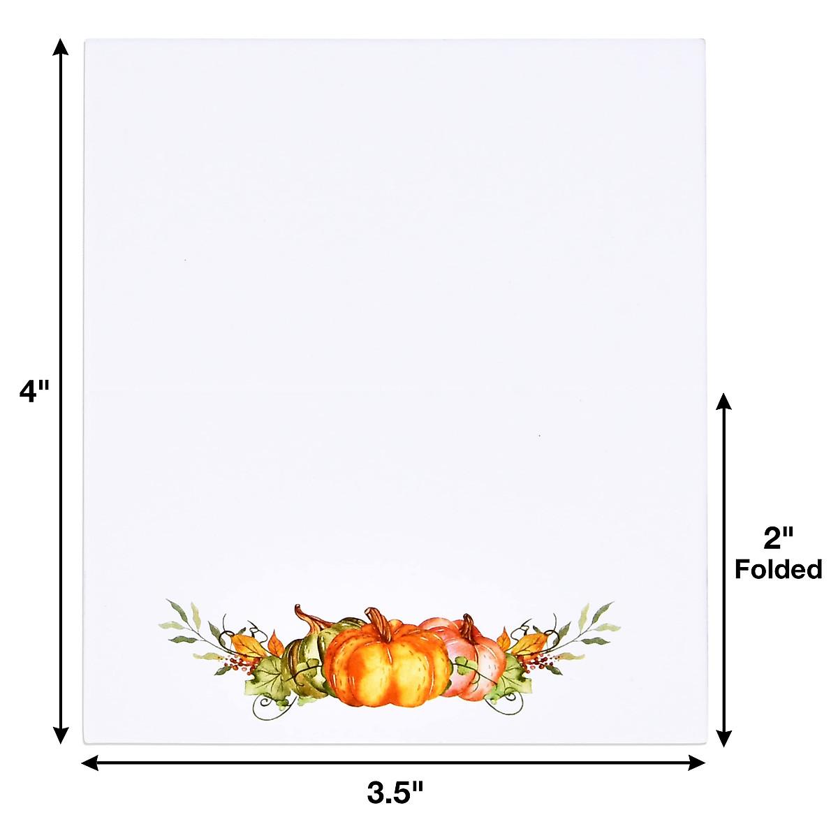 100 Pack Thanksgiving Place Cards with Pumpkins and Fall Leaves Seating Harvest Name Card Table Setting Folded Paper Autumn Tent Cards for Dinner Wedding Tables Placement Party Decorations 2" x 3.5"