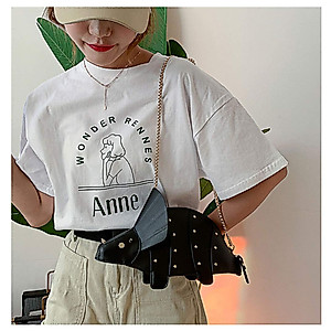 MILATA Dinosaur Shape Crossbody Shoulder Bag Women Pu Leather Rivet Chic Clutch Purse for Girls (black)